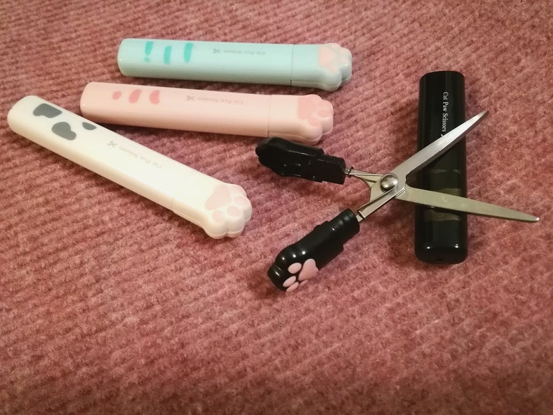 Cat Claw Shape Folding Scissors Cute Cat Compact Scissors Slim - Etsy