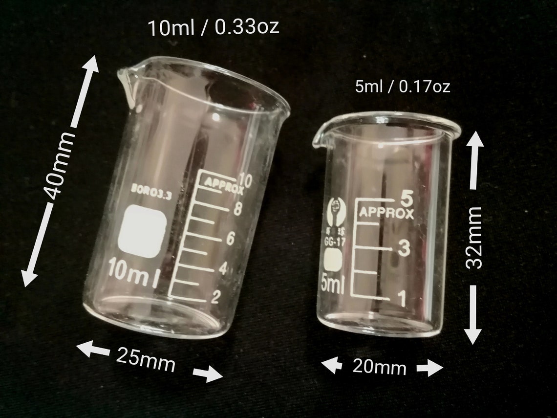 Mini Glass Measuring Cup W/ Glass Rod Set 5ml Measuring Tube | Etsy