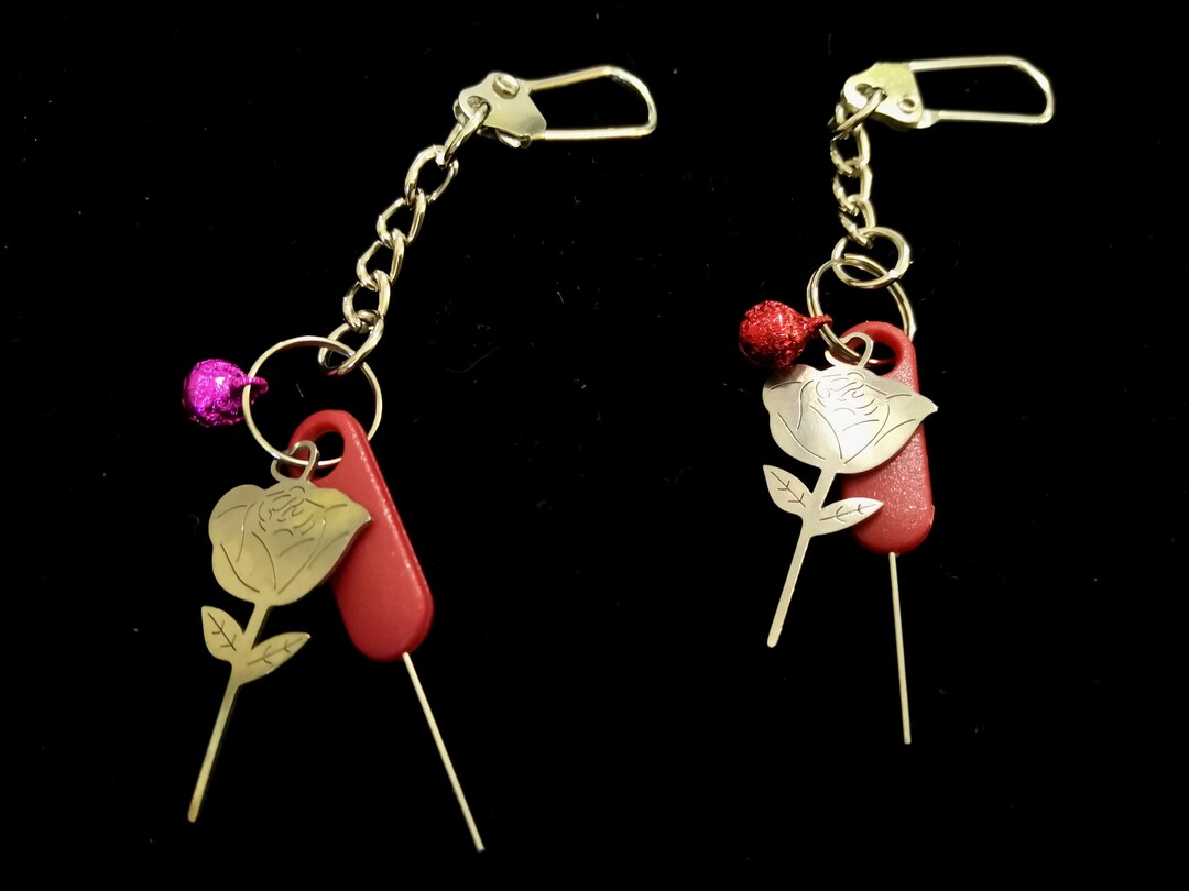 Rose Shape Stainless Steel Hard and Super Long Sim Card Opener Keychain ...