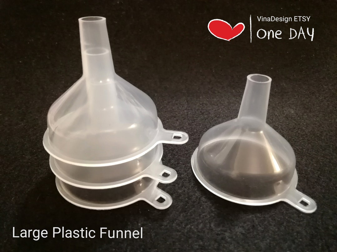 2pcs Large Plastic Funnel Big Plastic Funnel Clear Plastic Funnel Small ...
