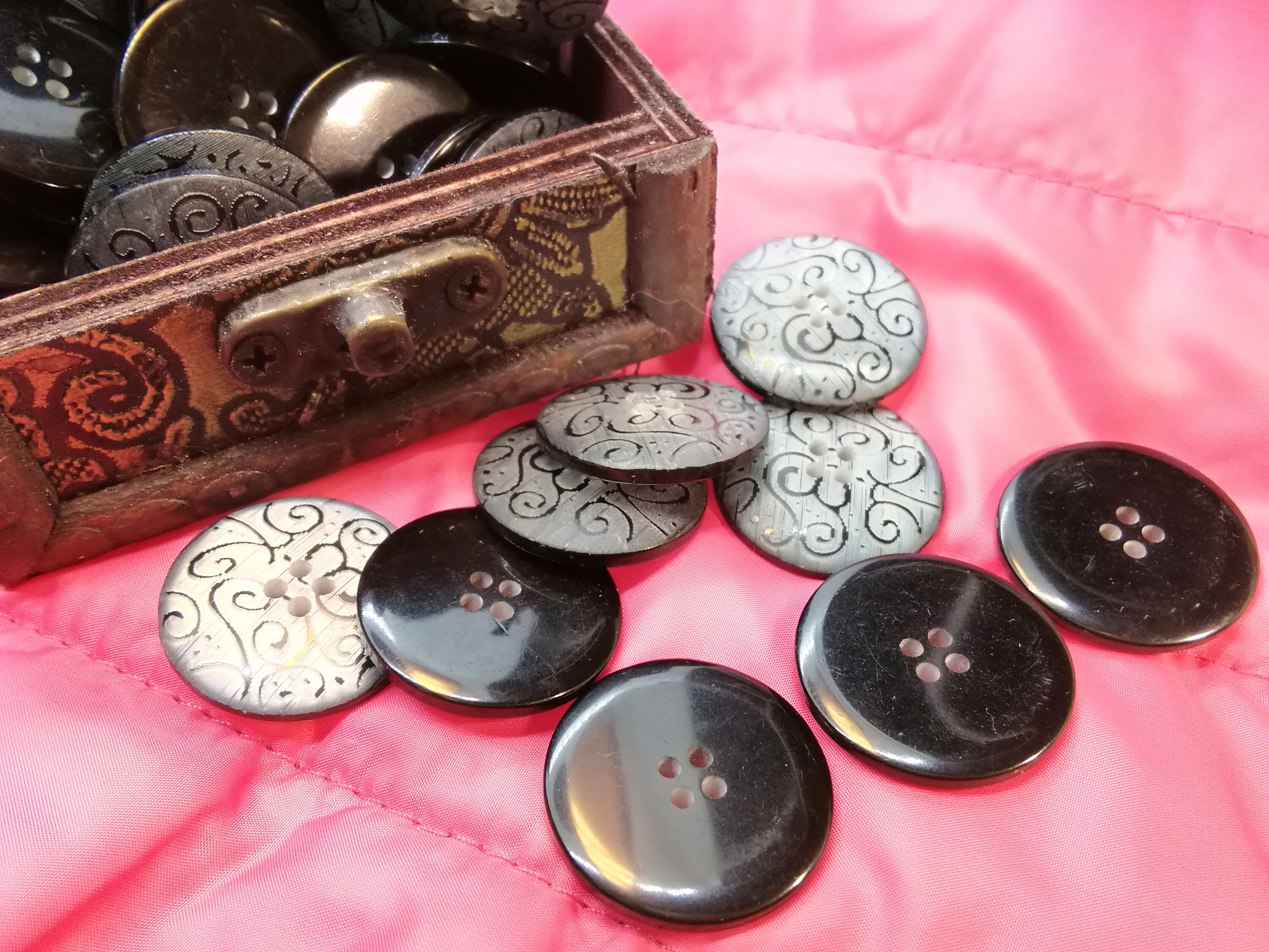 25mm Gray Antique Flower Button Grey Round Button Antique - Etsy