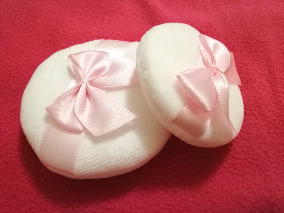 1pcs 55mm/70mm Pink Ribbon Powder Puff Thick White Powder Puff Thick ...