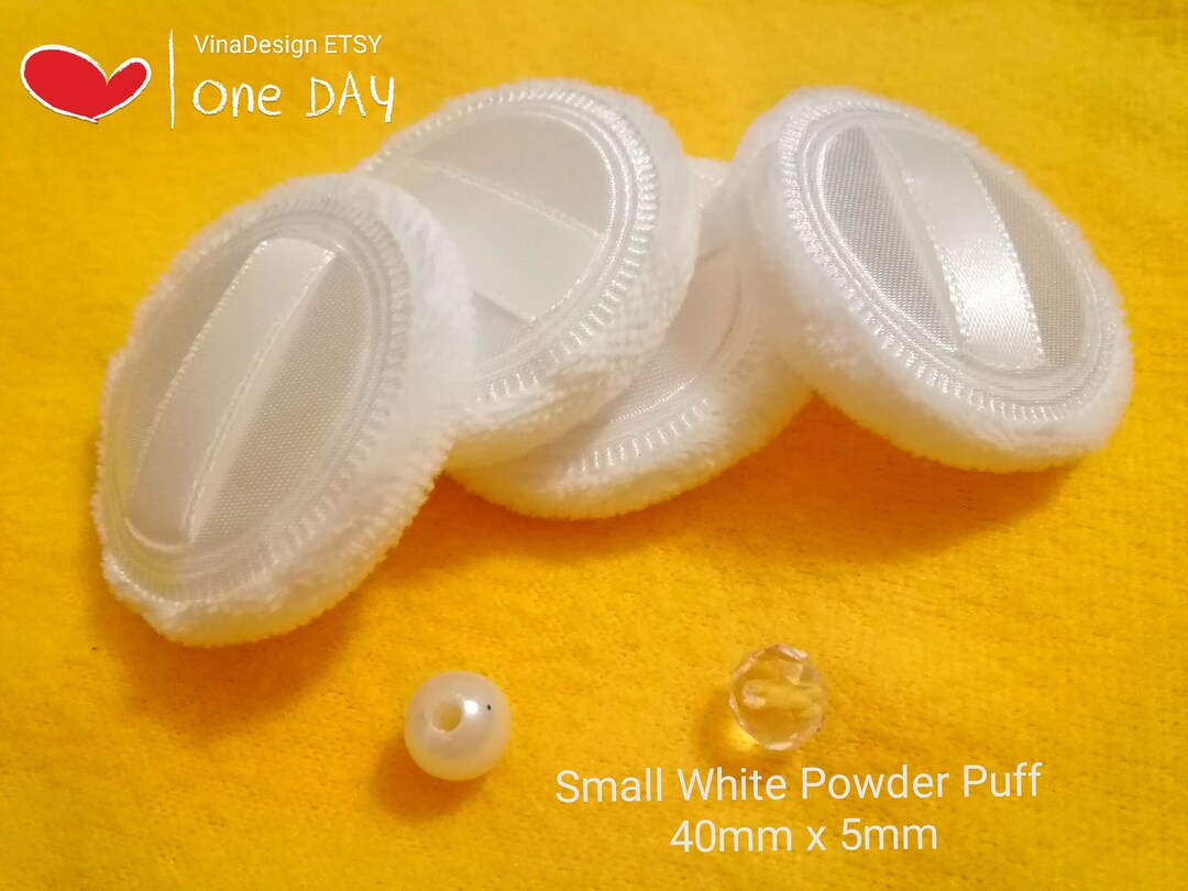 2pcs 40mm Small White Powder Puff Dry Powder Puff Small Powder Puff ...