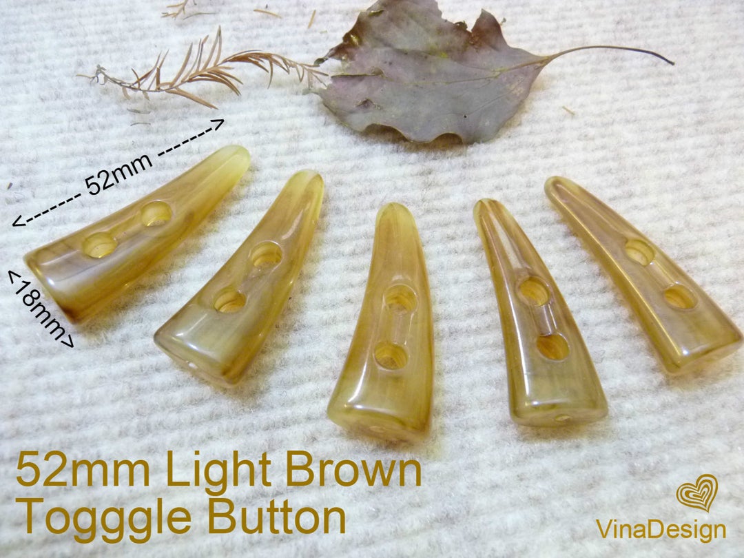 52mm Big Toggle Button Light Brown Toggle Button Large Brown Toggle ...