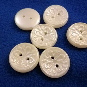 22mm Pearl White Button Plastic White Button Round White Button Carved ...