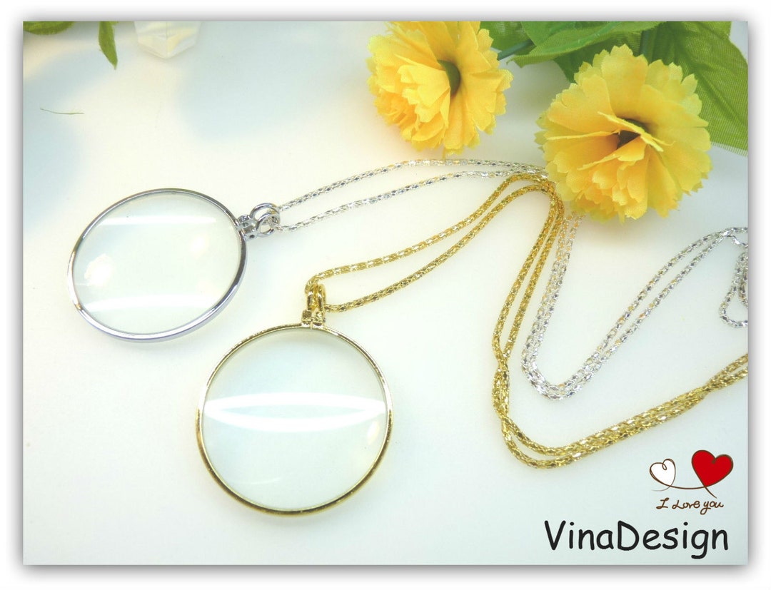 Big Magnifying Necklace Glass Magnifying Pendant Magnifying Necklace ...