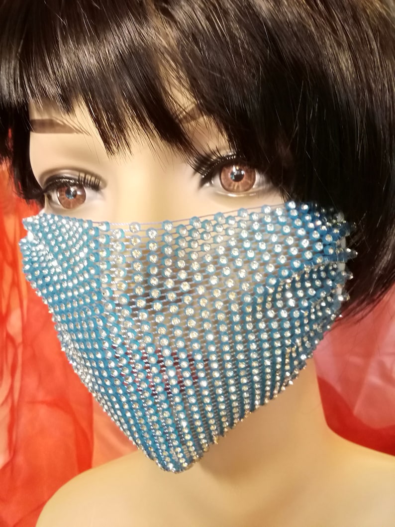 AAA Grade Diamond Color Mouth Mask Cover White Diamond Face | Etsy