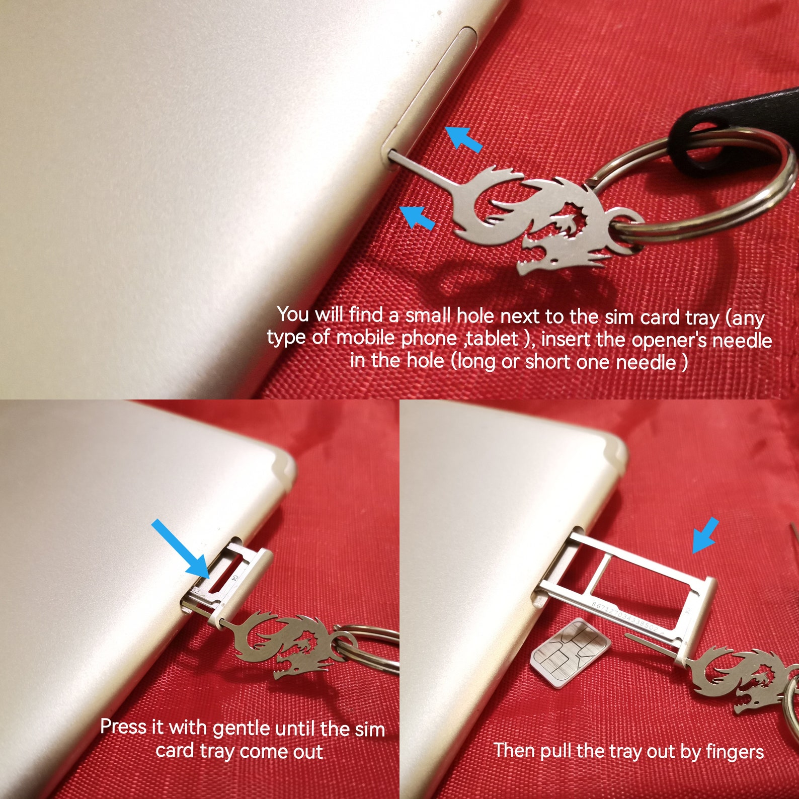 Dragon Shape Stainless Steel Hard and Super Long Sim Card - Etsy