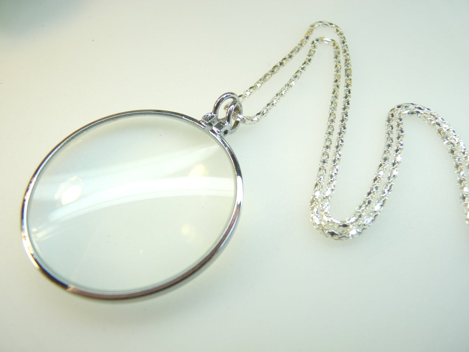 Big Magnifying Necklace Glass Magnifying Pendant Magnifying - Etsy