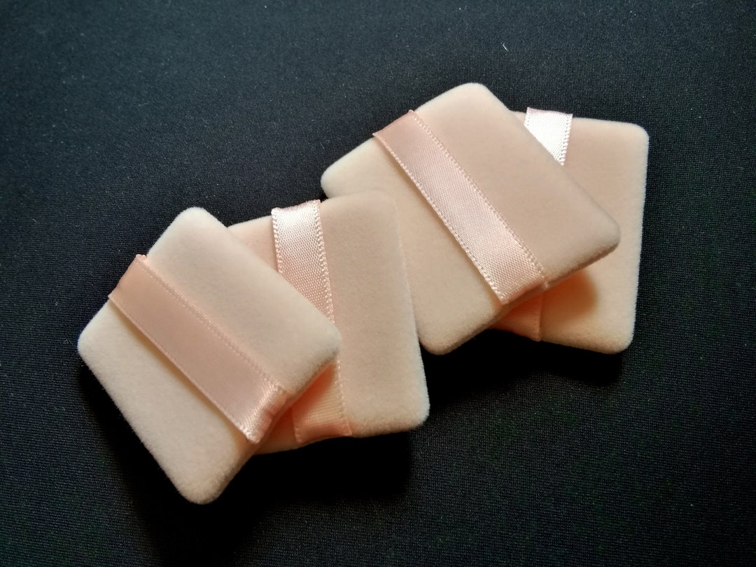 2 pcs Rectangle Double Sided Powder Puff Small Pink Powder Puff Dry ...