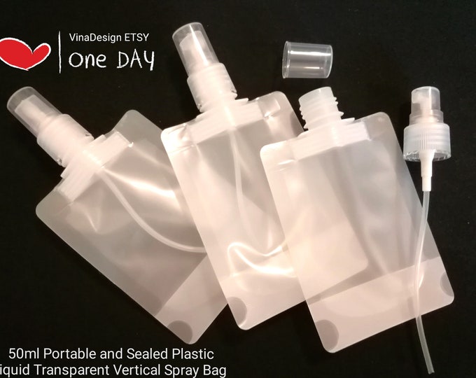 50ml Plastic Spray Bag Slim Spray Bag Liquid Spray Bottle Stylish Clear ...