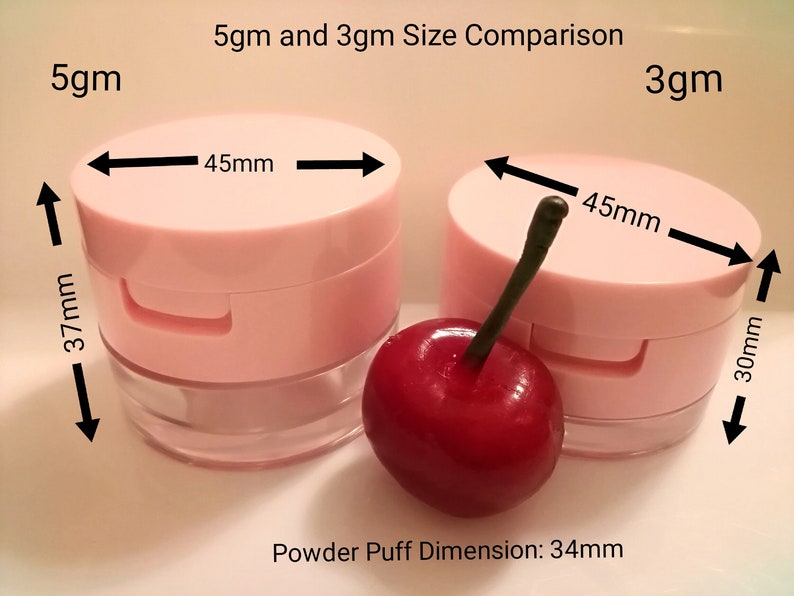 3gm / 0.10oz Portable Mini Pink Powder Box With Mirror and | Etsy