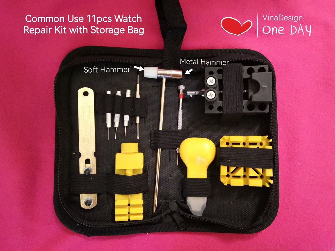 Common Watch Repair Kit W/ Storage Bag 11pcswatch Repair Tools Watch ...