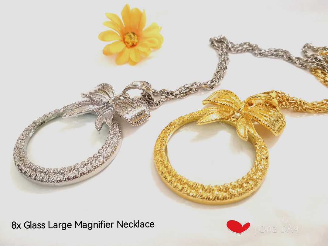 Ribbon Look 8x Magnifier Necklace Glass Magnifier Glass Pendant ...