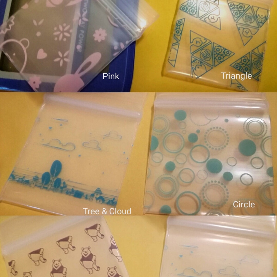 20/50/100pcs Super Thick Mini 3x4cm Green Tree Pattern Clear Zip Bag ...