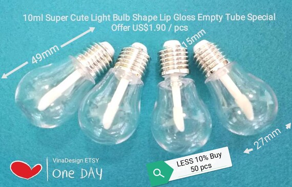 10ml Super Cute Light Bulb Shape Lip Gloss Empty Tube Lip - Etsy