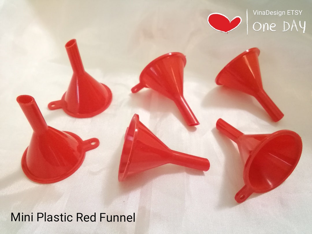 3pc Mini Plastic Red Funnel Plastic Color Funnel Small Perfume Divider ...