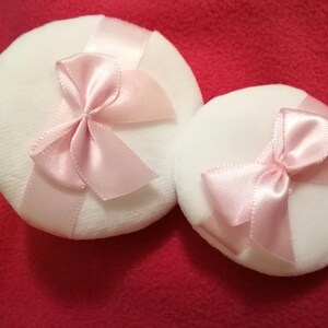 1pcs 55mm/70mm Pink Ribbon Powder Puff Thick White Powder Puff Thick ...