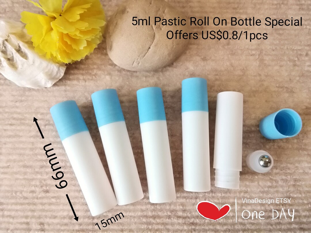 5ml Mini Roll-on Plastic Bottle Essential Oil Bottle Roll Ball Bottle ...