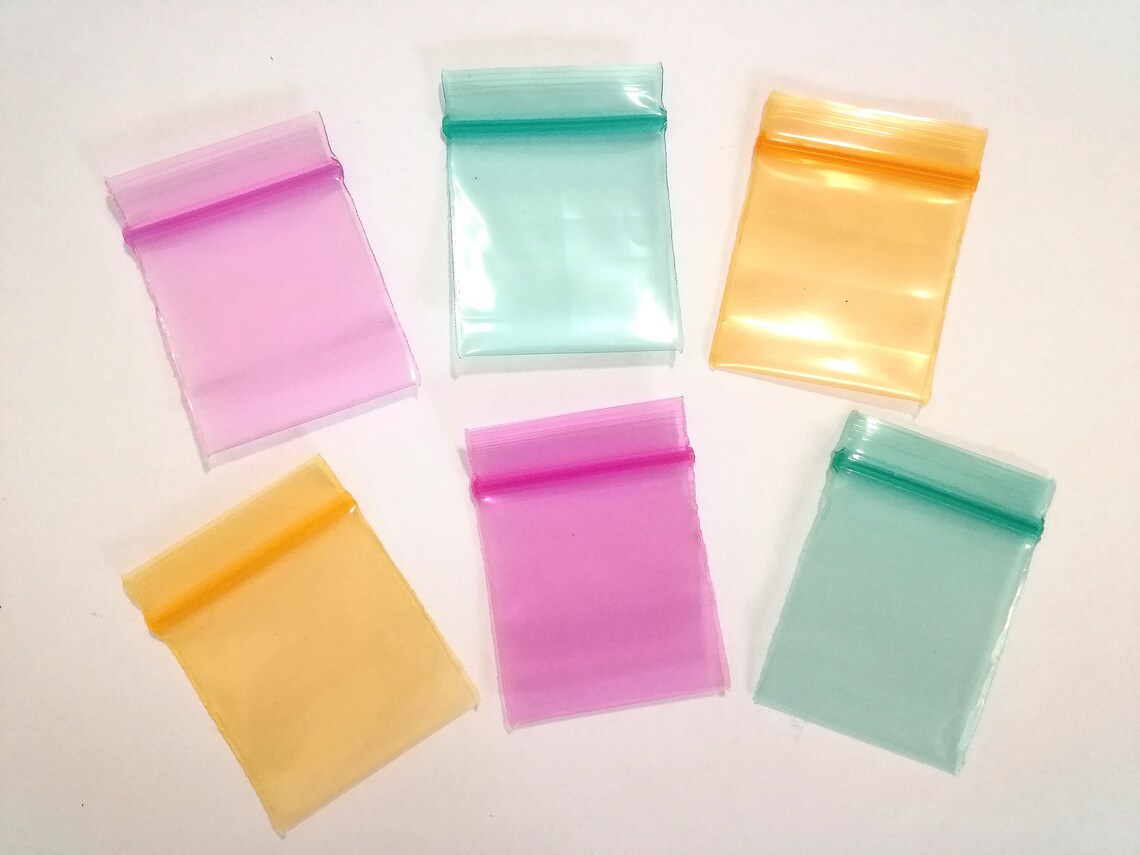 Mini 3cmx4cm Color Zip Bag Plastic Zip Bag 100pc Transparent - Etsy