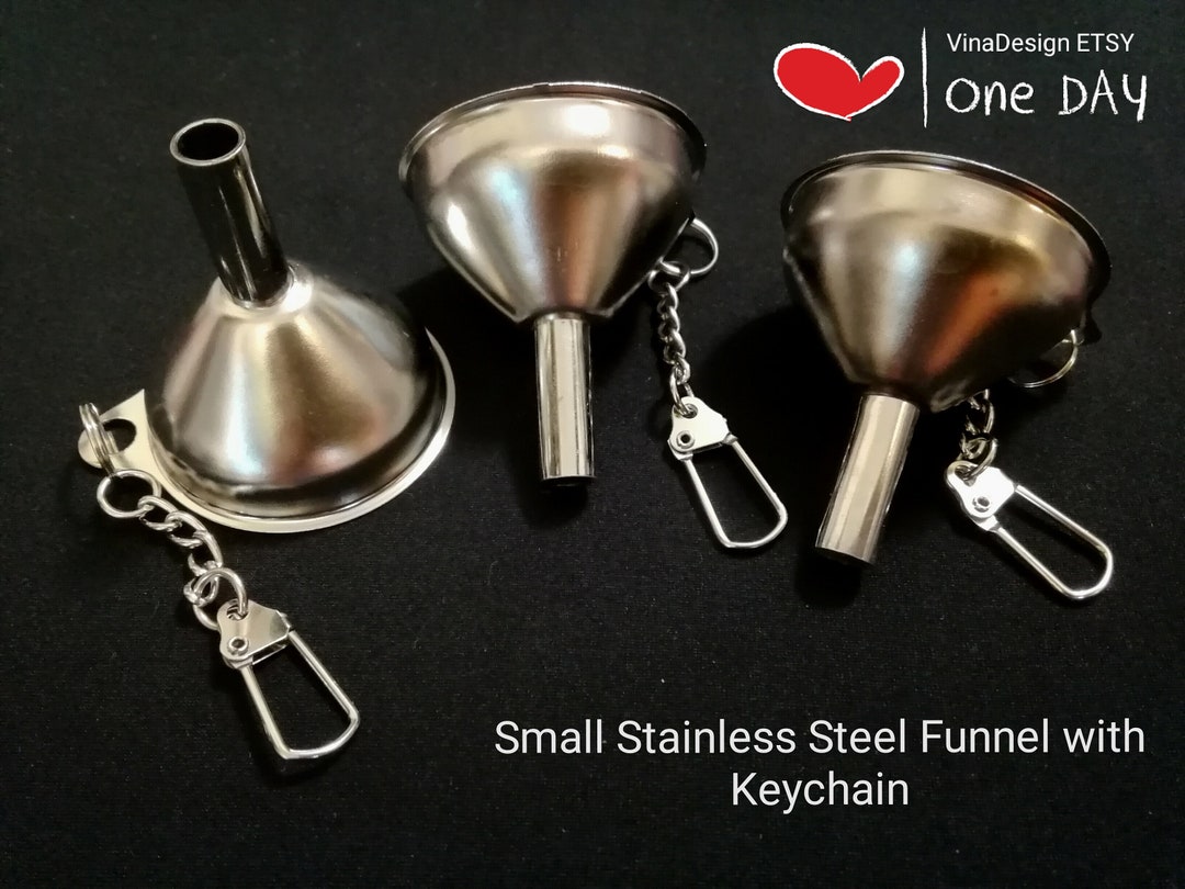 Small Stainless Steel Funnel Keychain Metal Funnel Silver Funnel Metal ...