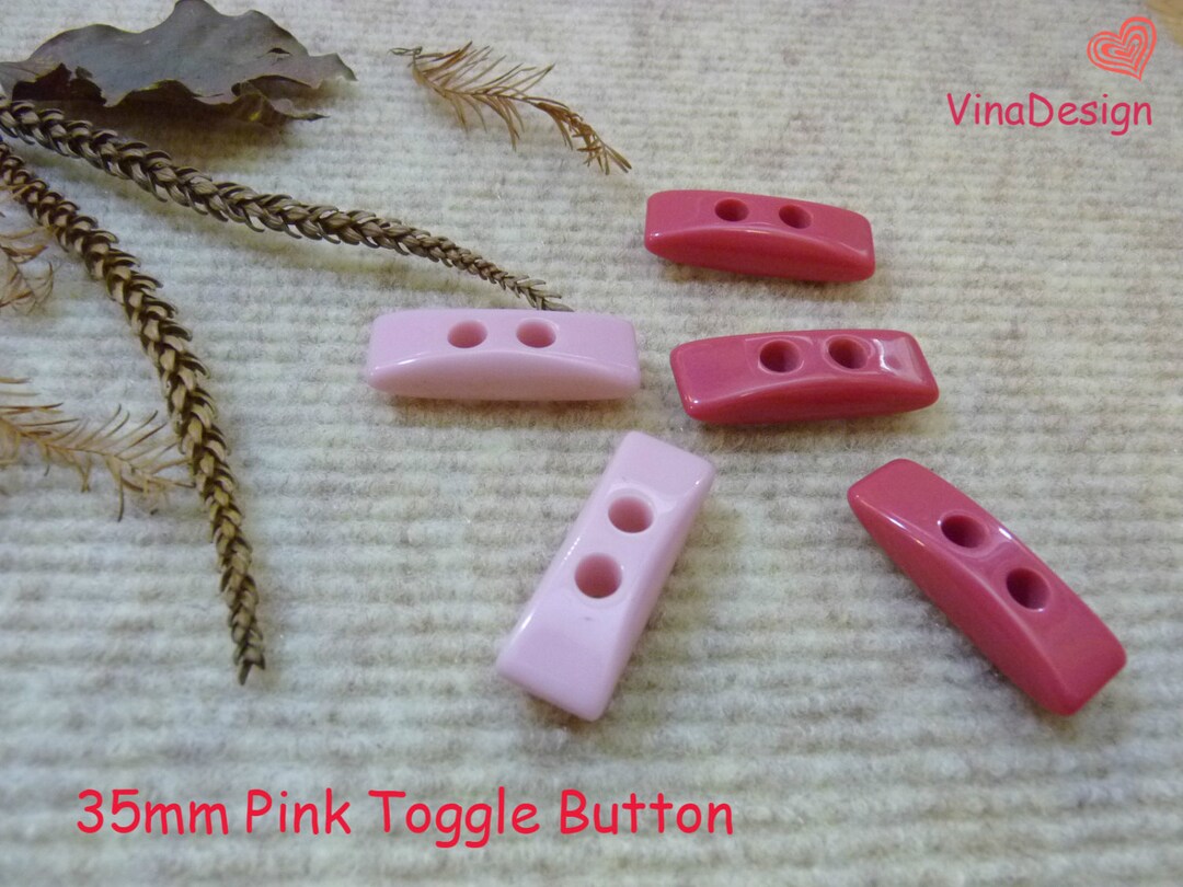 35mm Pink Toggle Button Small Pink Toggle Button Small Dark Pink Toggle ...