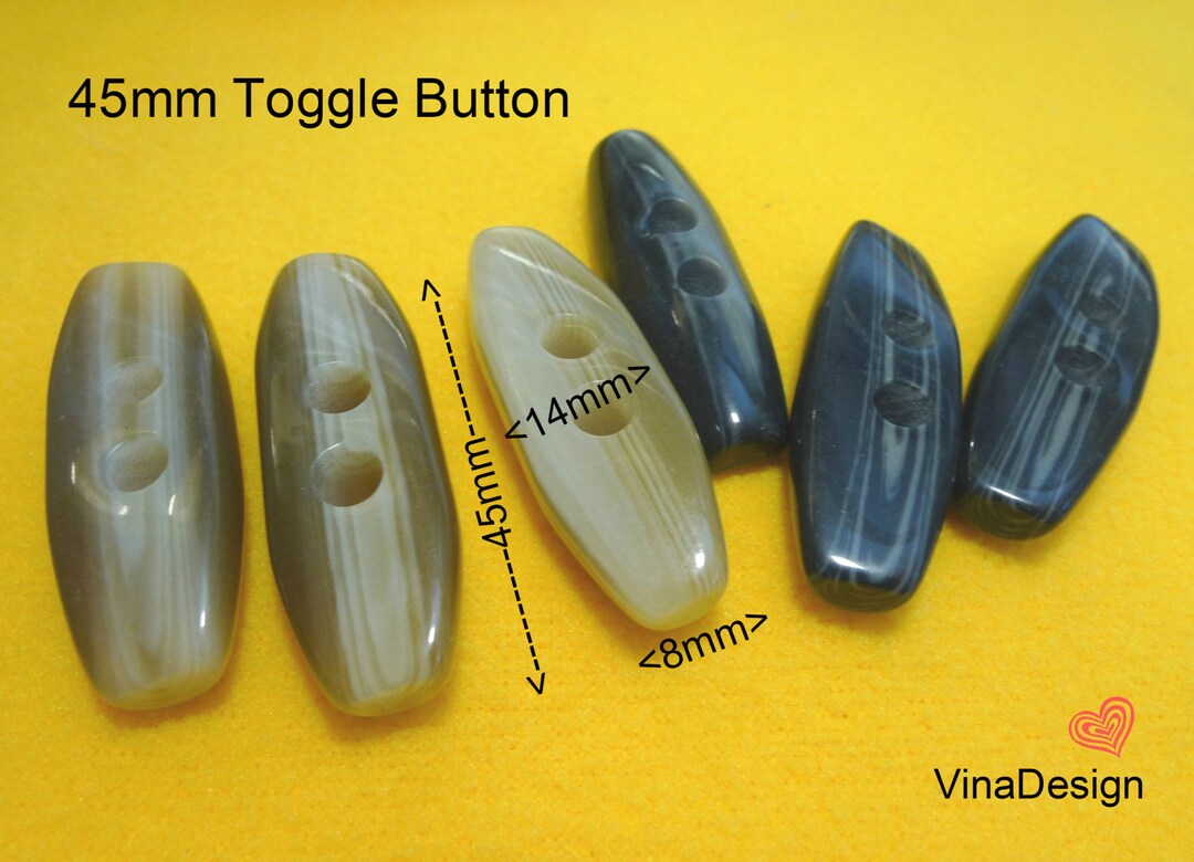 45mm Black Toggle Button 45mm Toggle Button 45mm Golden Olive Toggle ...