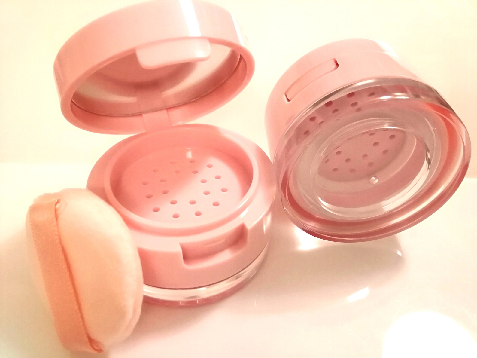 3gm / 0.10oz Portable Mini Pink Powder Box With Mirror and - Etsy