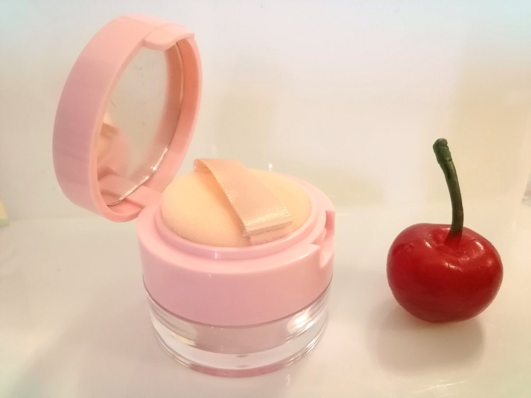 5gm / 0.17oz Portable Mini Pink Powder Box With Mirror and Power Puff ...