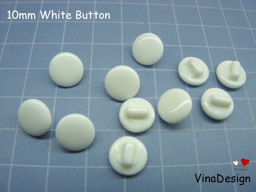 10mm Baby White Button 10mm White Button Round Button Doll Button Small ...