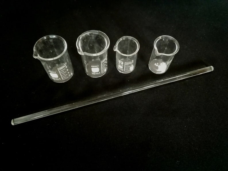 Mini Glass Measuring Cup W/ Glass Rod Set 5ml Measuring Tube | Etsy