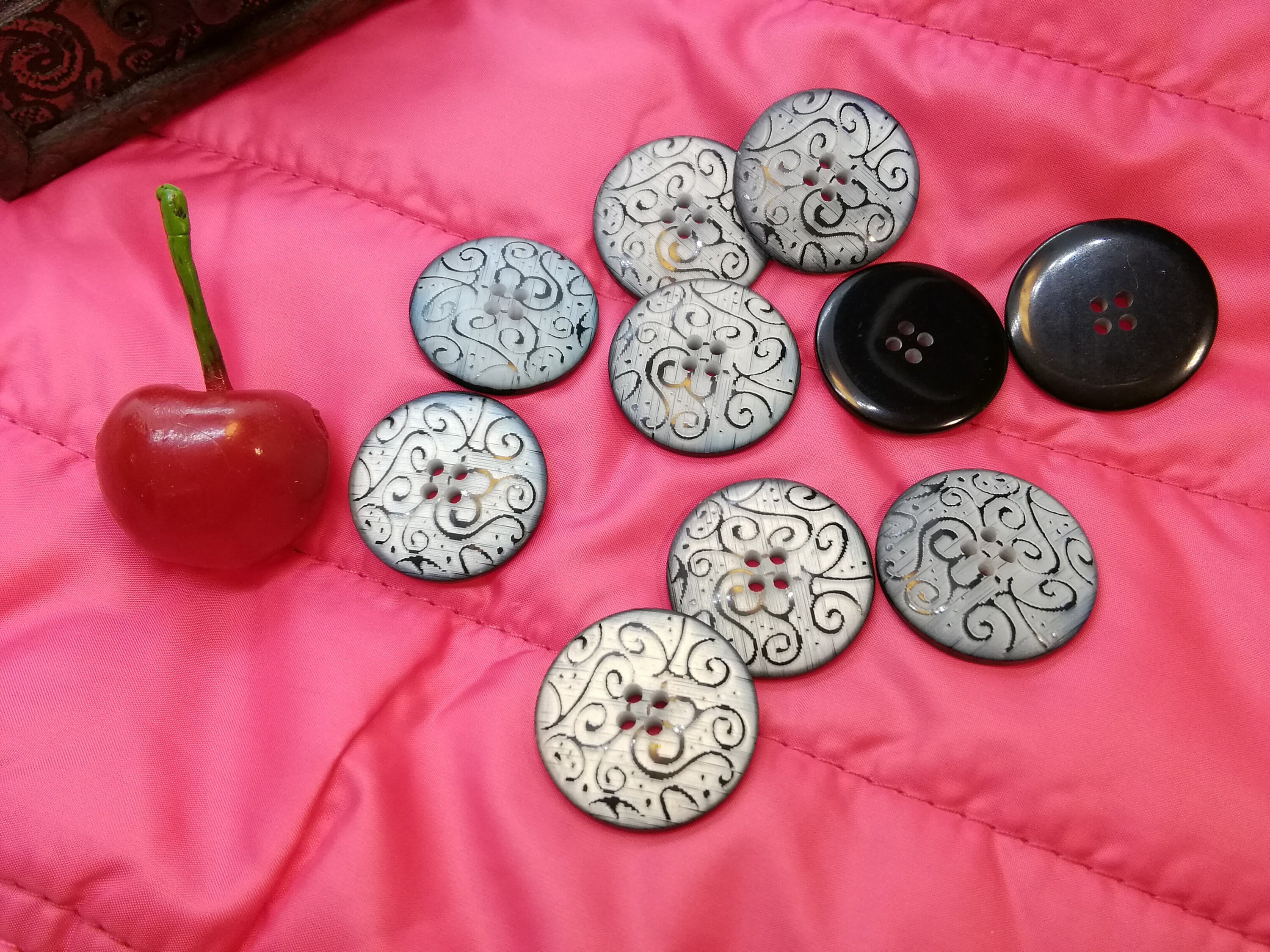 25mm Gray Antique Flower Button Grey Round Button Antique - Etsy