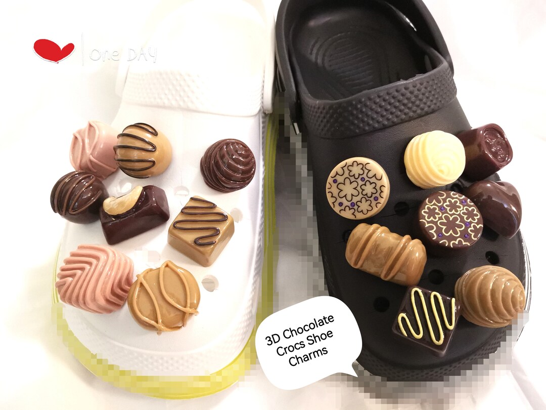 3D Chocolate Shoe Charm Heart Chocolate Shoe Charm Real Shaped ...