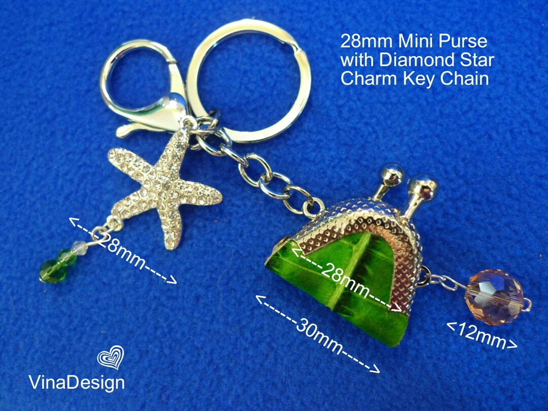 28mm Super Mini Green Purse Key Chain Cute Bag Charm Mini Purse ...