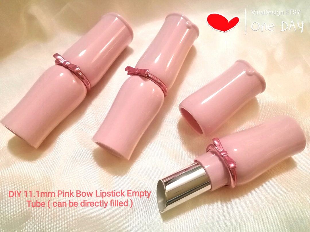 Pink Ribbon Lipstick Tube 11.1mm Pink Bow Lipstick Bottle Direct Fill ...