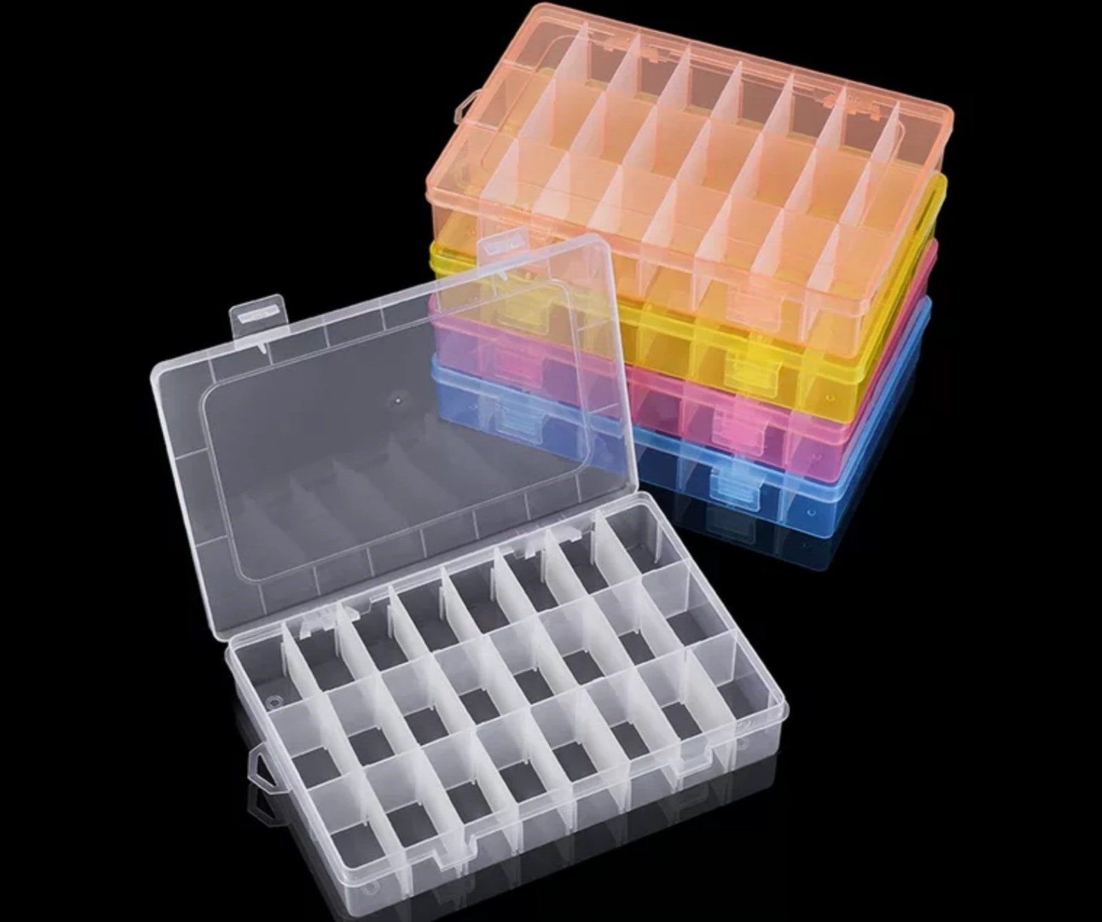 24 Adjustable Compartment Storage Box Pink Small Storage Box | Etsy