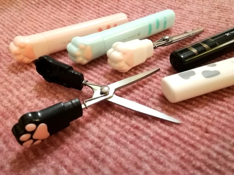 Cat Claw Shape Folding Scissors Cute Cat Compact Scissors Slim - Etsy