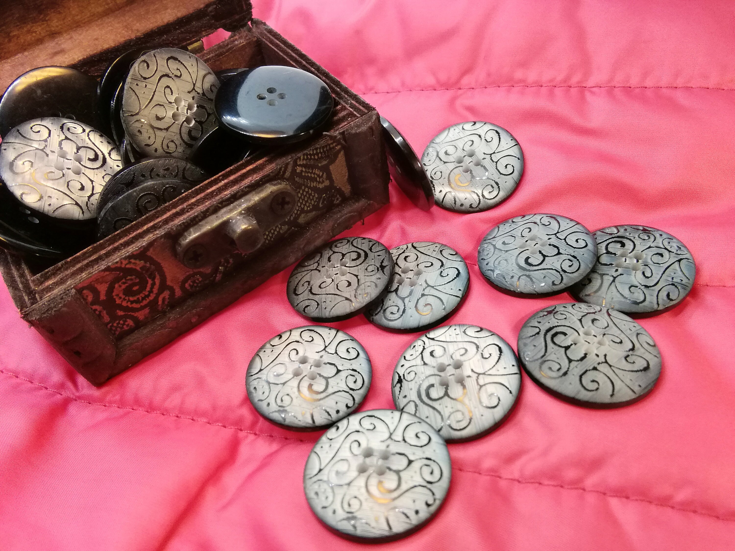 25mm Gray Antique Flower Button Grey Round Button Antique - Etsy