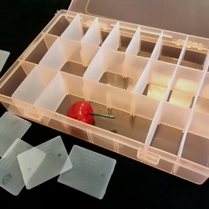 24 Adjustable Compartment Storage Box Pink Small Storage Box Mini Parts ...