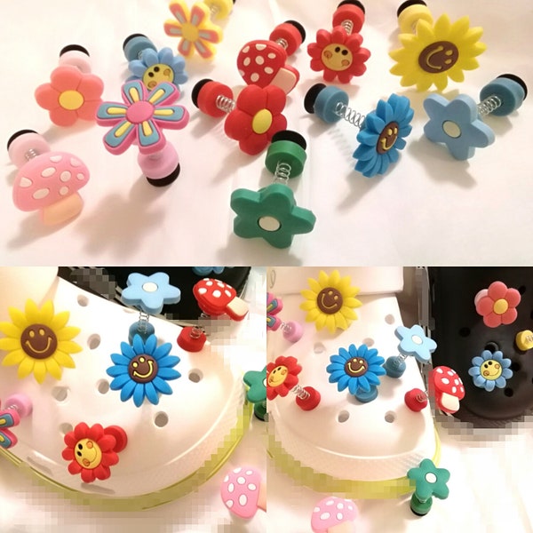 Croc Pins Sunflower and Mushroom - Etsy