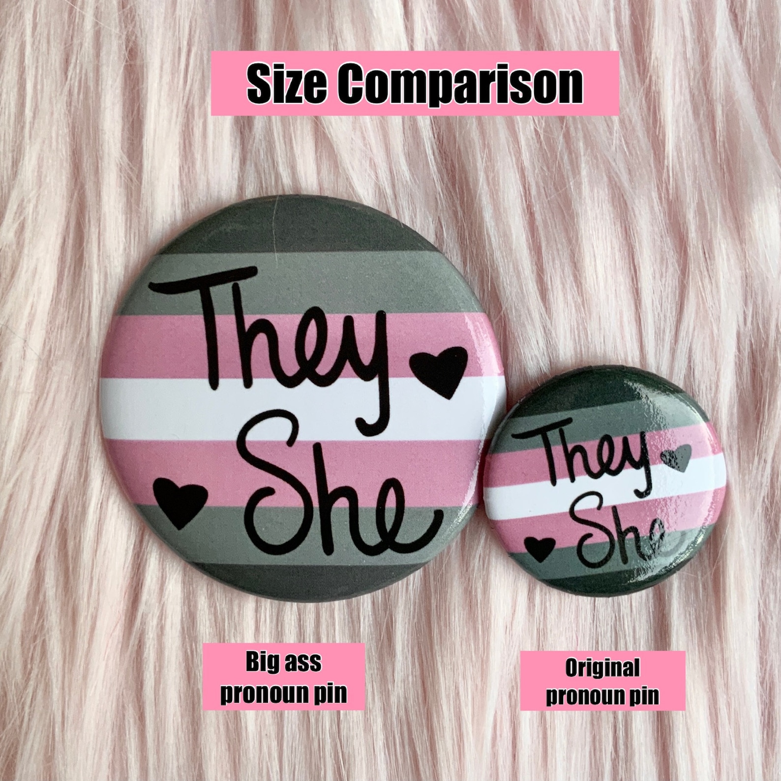 Big A Pin They/she Demigirl Pride Flag Pronoun Pin Back - Etsy