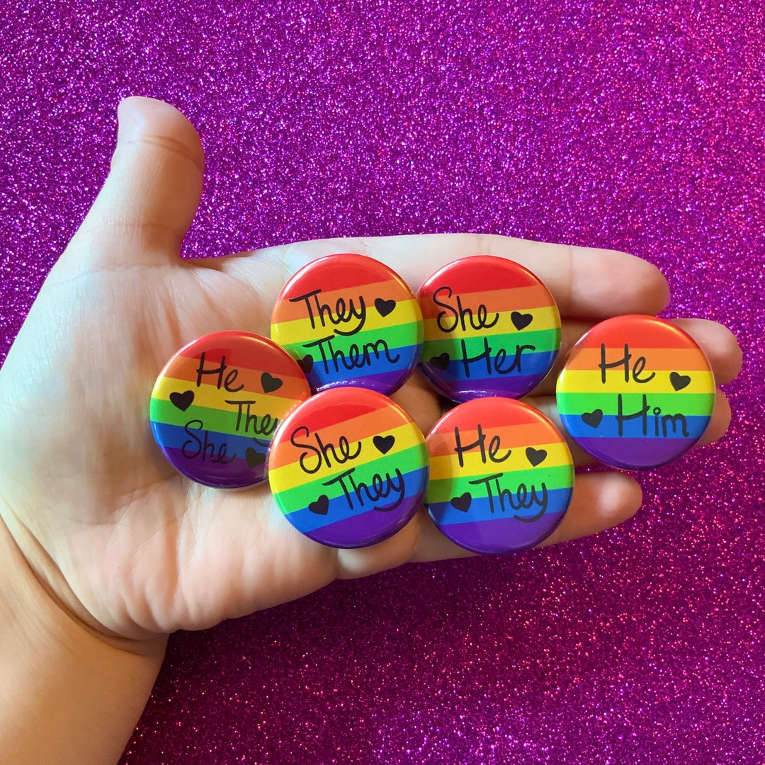 Lgbtq Pride Flag Pronoun Buttons Etsy | My XXX Hot Girl