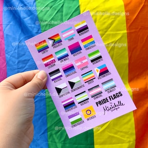 LGBTQ+ Pride Flags Guide | Cheat Sheet | 4x6” Art Print | 4x6 Inches ...