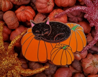 Black Cat Halloween Hooligan Enamel Pin - Etsy
