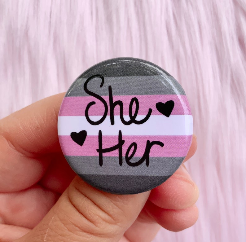 Demigirl Pride Flag Pronoun 1.25 in Pin Back Button - Etsy