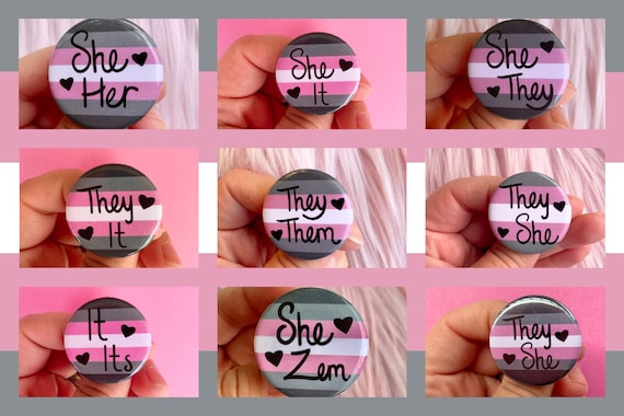 Demigirl Pride Flag Pronoun 1.25 in Pin Back Button - Etsy Canada