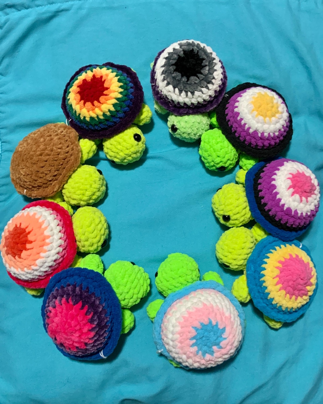 LGBTQ+ Pride Flag Turtle Plushies|crocheted | Trans Aroace Nonbinary ...