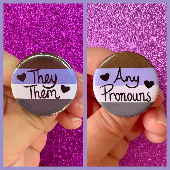 Gender Apathetic Pride Flag Pronoun Pin Back Button They/them - Etsy