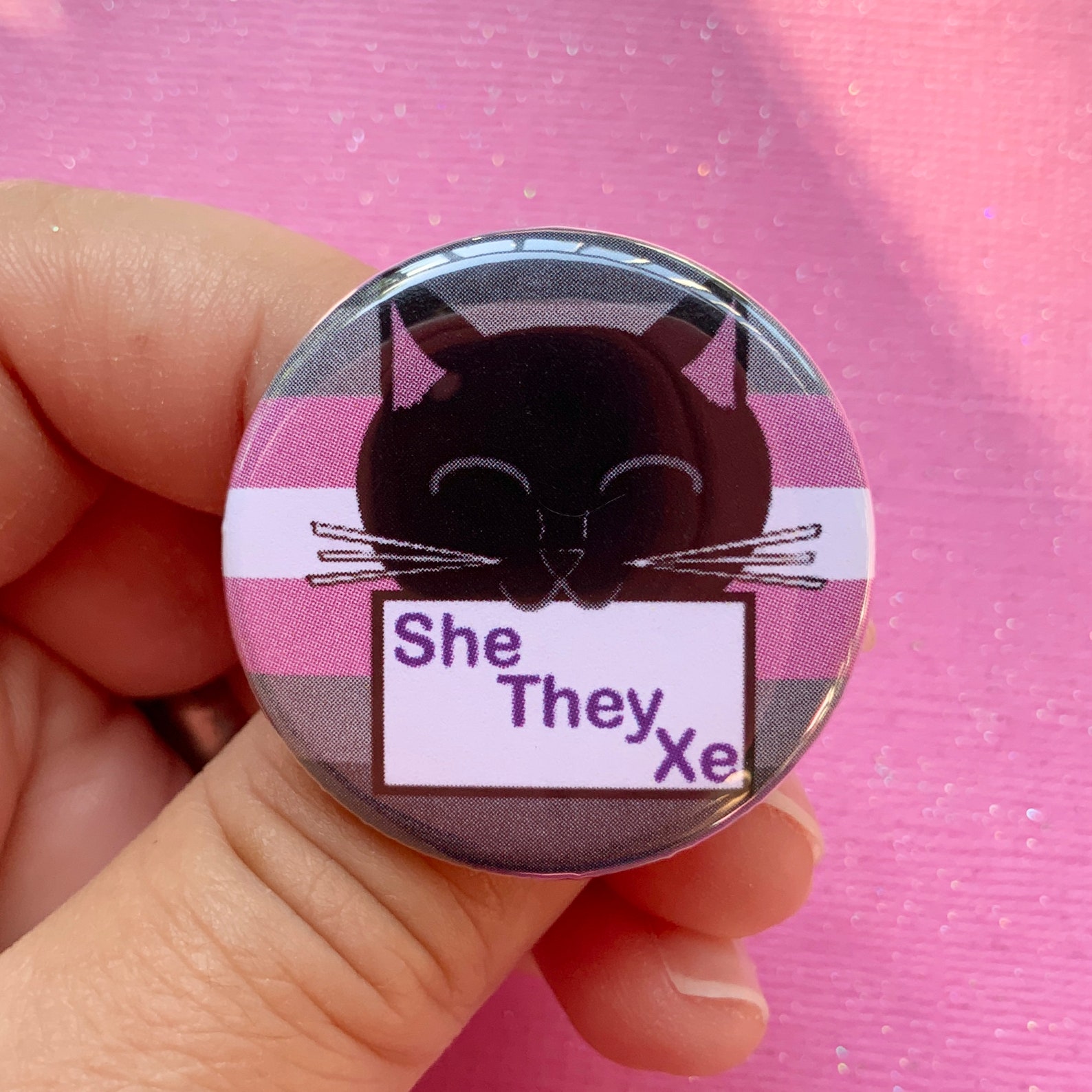 Kitty Cat Demigirl Pride Flag Pronoun 1.25 Inch Pin Back - Etsy