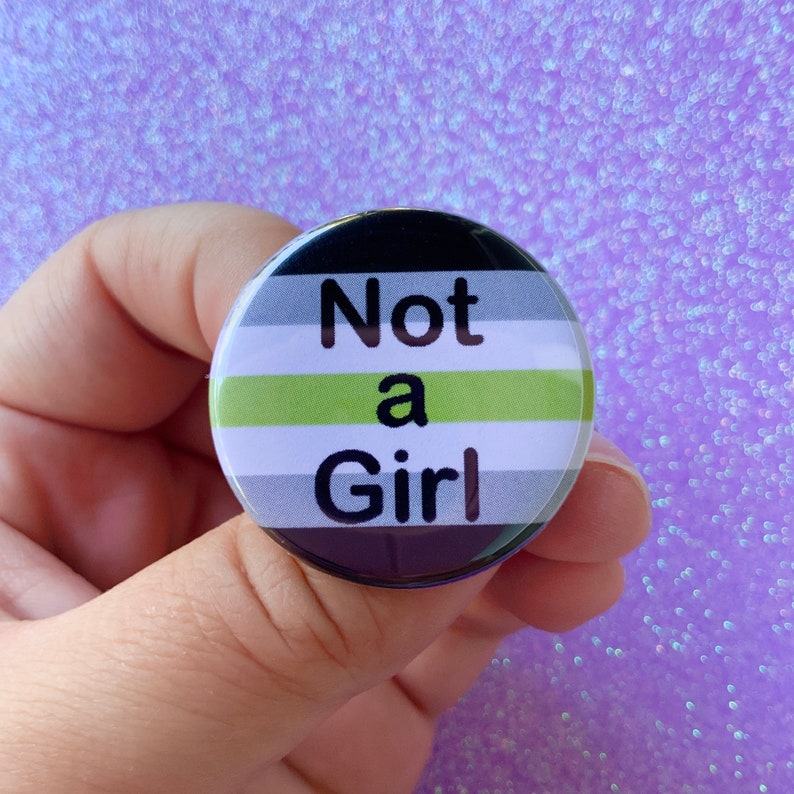 Not a Girl | Not a Boy | Not | Agender Pride Flag 1.25” Inches Pin Back ...